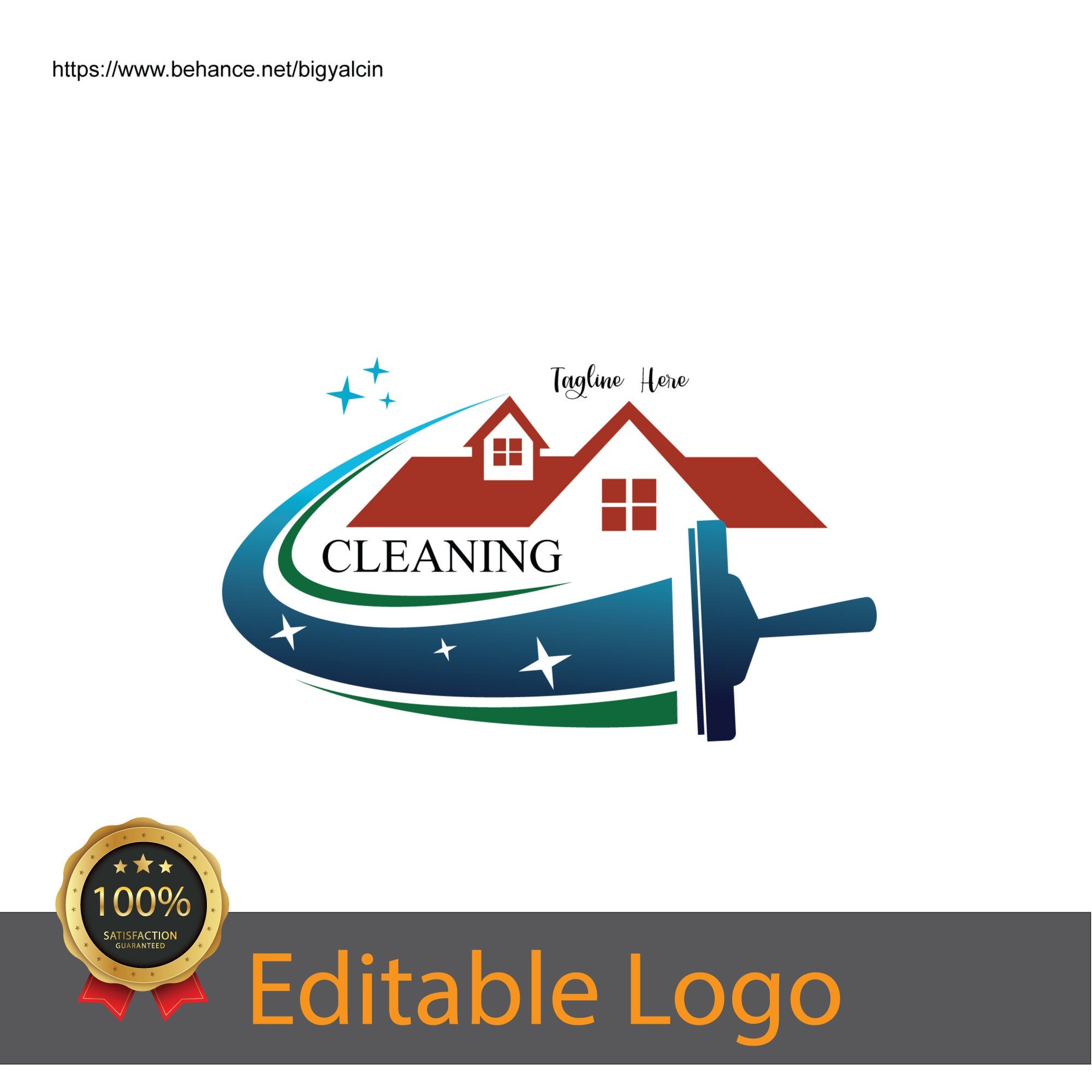 Cleaning Services Logo / House Cleaning Logo Design / Editable ...