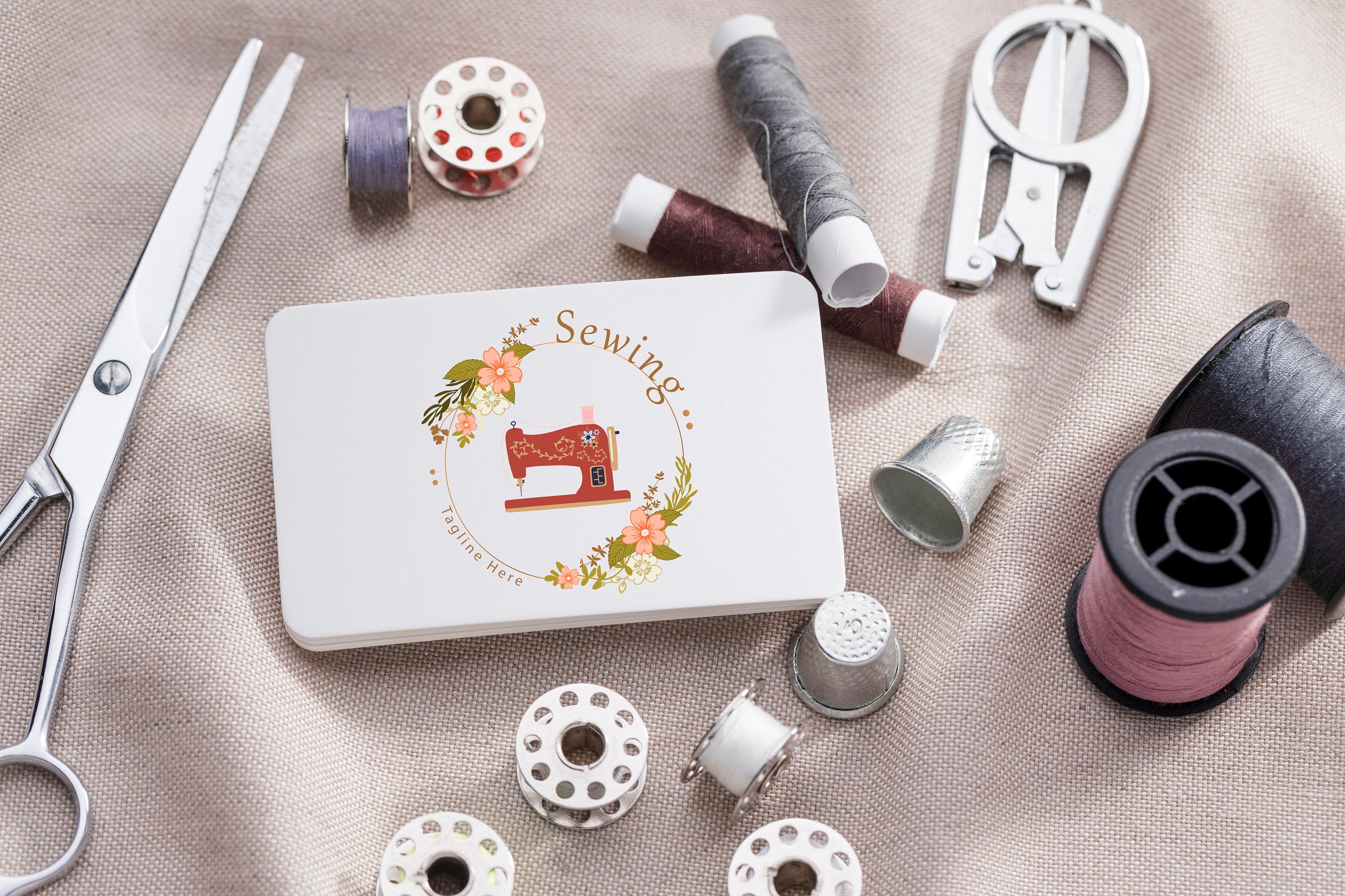 Sewing Logo Design / Editable Sewing Machine Logo / Tailor Logo ...