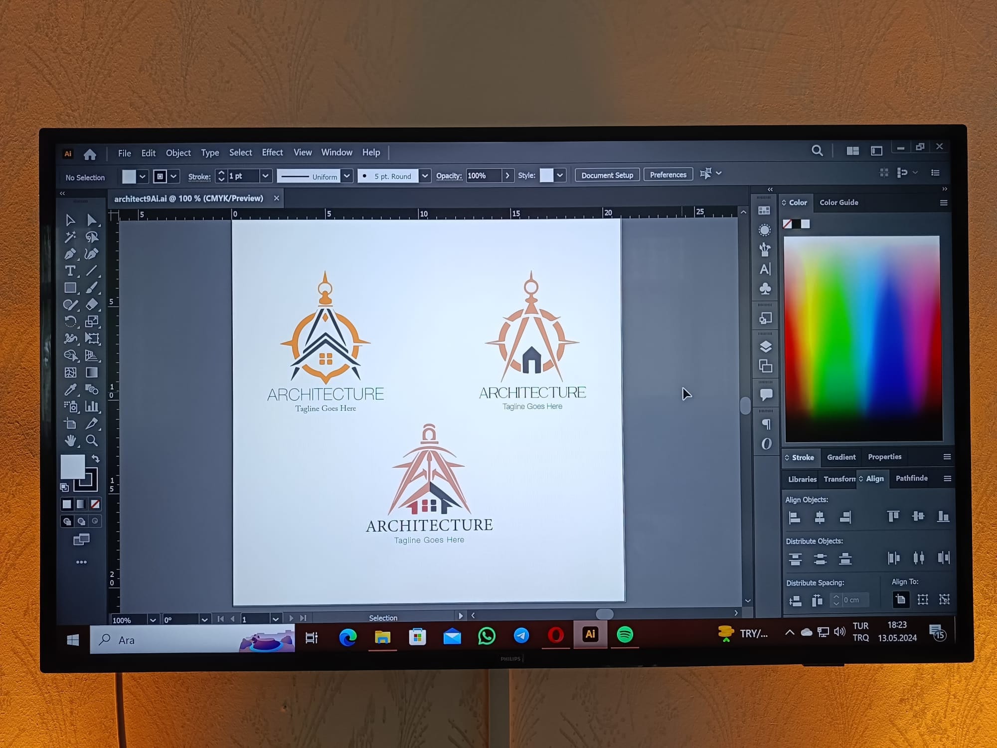 Professional Architect Logo Set Featuring Stylish Compass Designs ...
