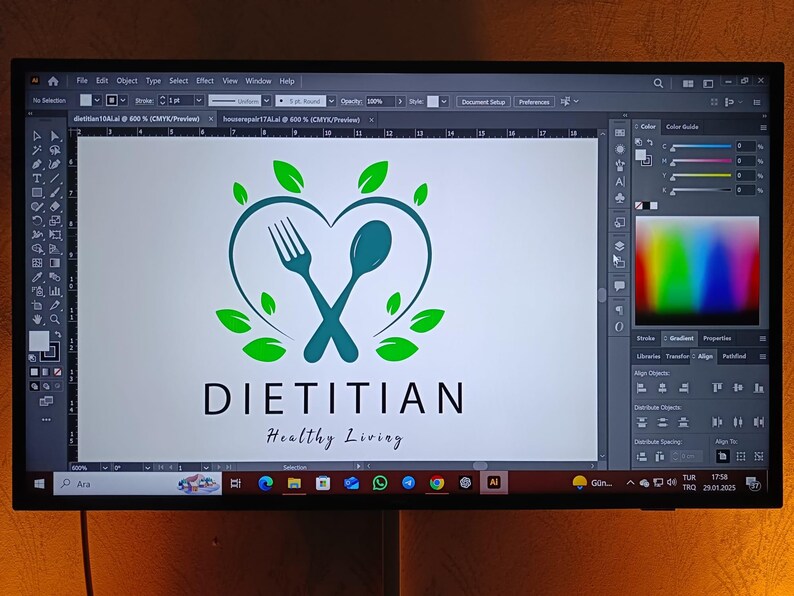 Custom Dietitian Logo Design: Modern Wellness Brand (digital Product ...