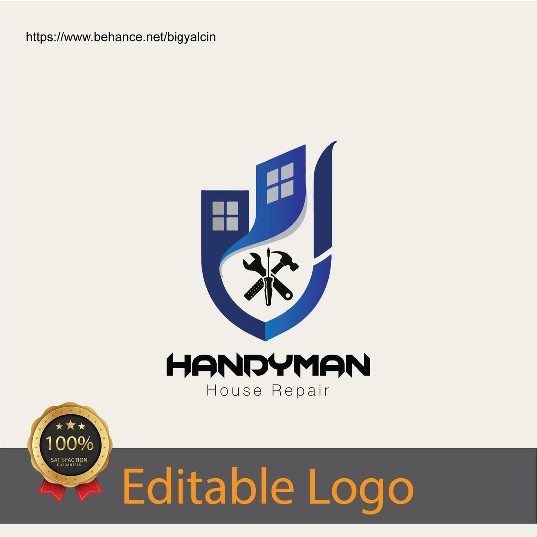 Stylish Handyman Logo Design / House Repair Business Logo / Home Repair ...