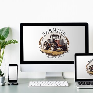 Agriculture Logo / Farm Logo Design / Tractor Logo Template / Farming ...