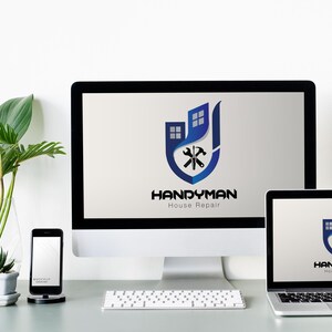Stylish Handyman Logo Design / House Repair Business Logo / Home Repair ...