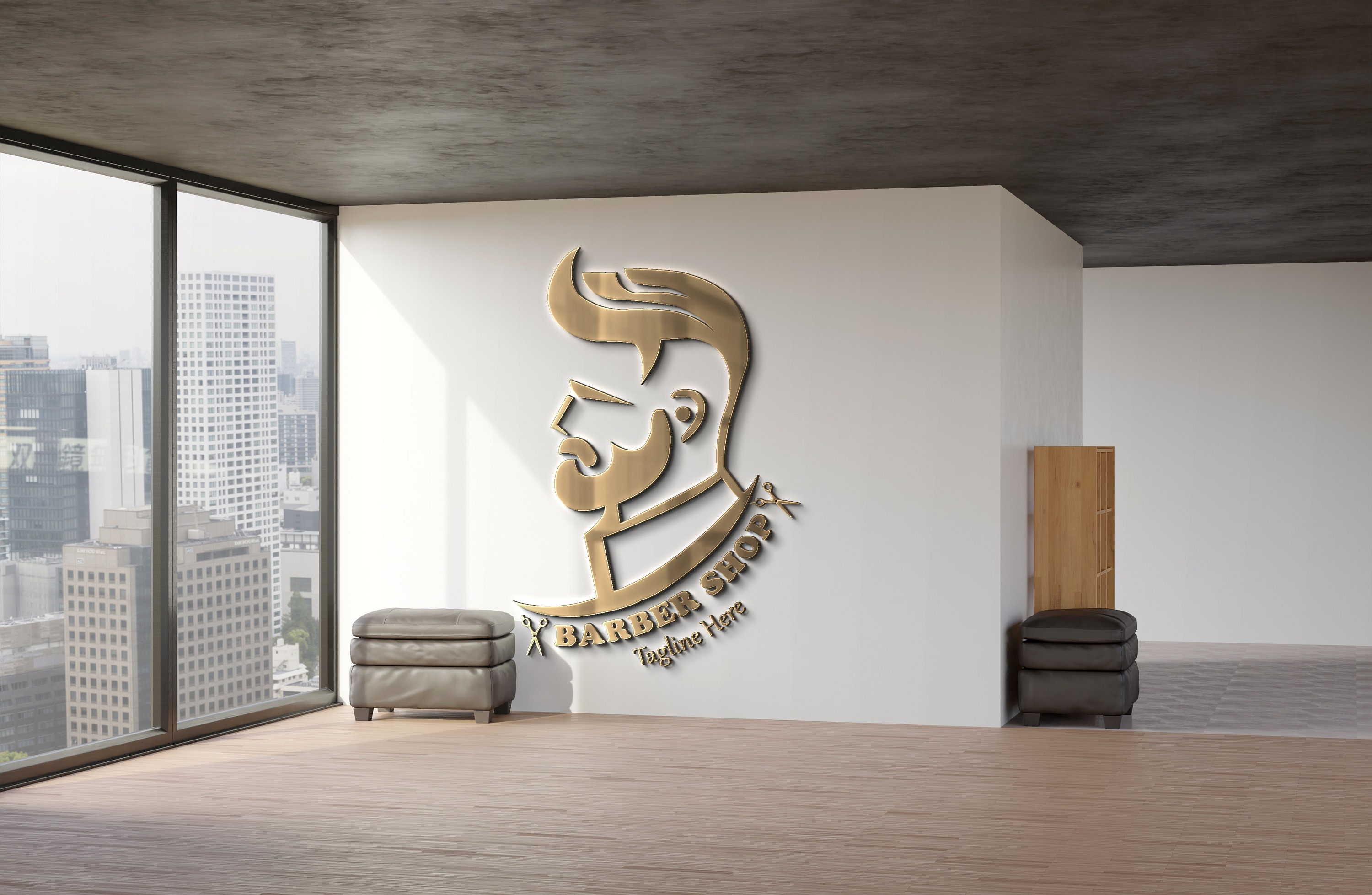 Editable Barber Logo / Barber Shop Logo Design / Mustache Logo ...