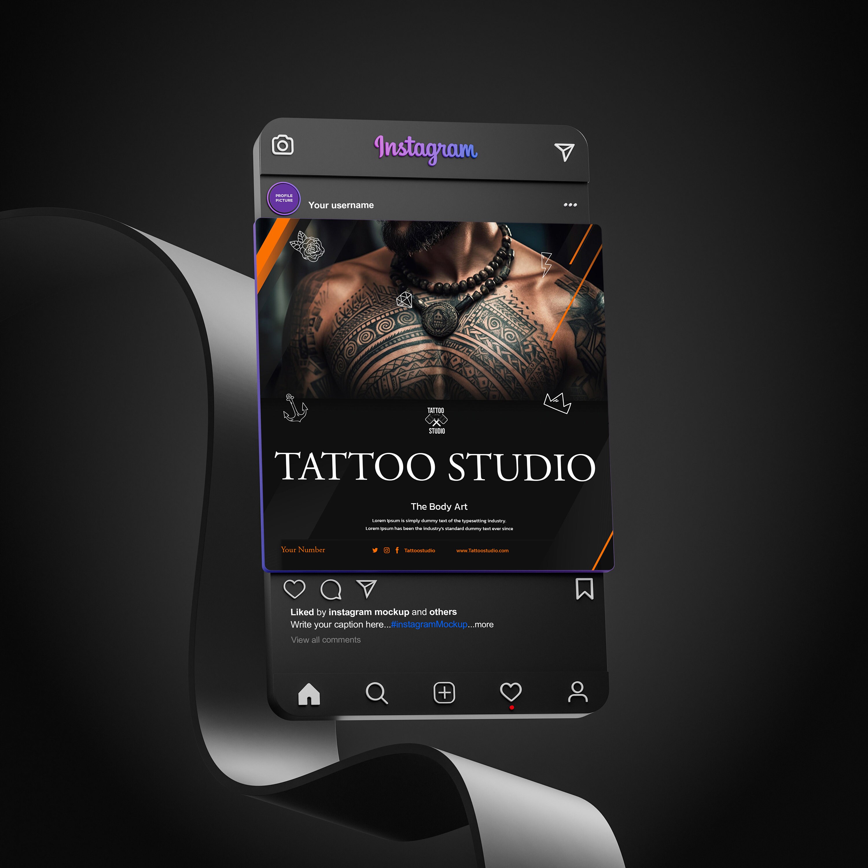 Tattoo Flyer Design / Tattoo Studio İnstagram Post / Tattoo Artist ...