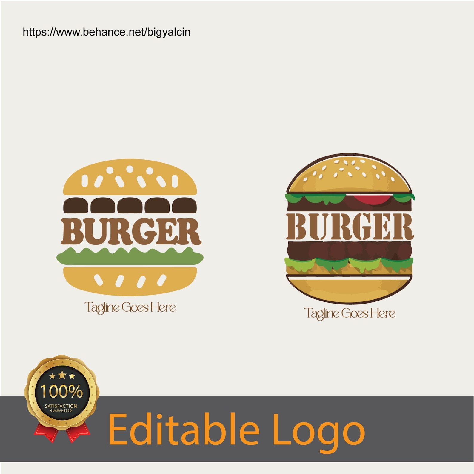 Custom Burger Logo Design Kit for Restaurant Owners / Fast Food Logo ...