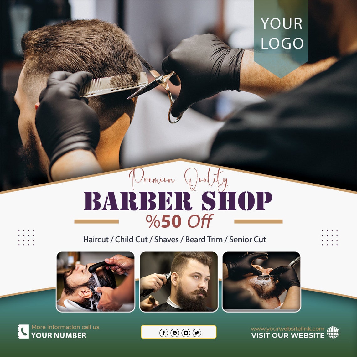 Barber Flyer Design / Barber Shop Flyer Template / Haircut - Etsy