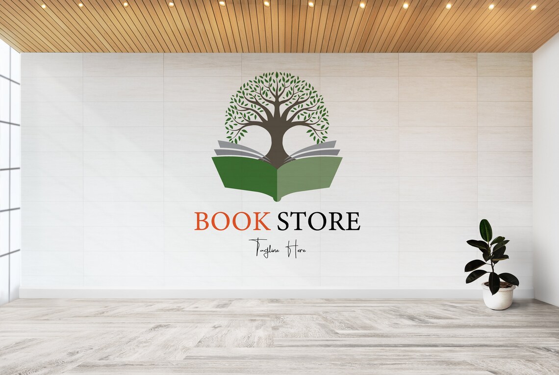 Book Logo Design / Book Shop Logo / Editable Book Store Logo / Book ...