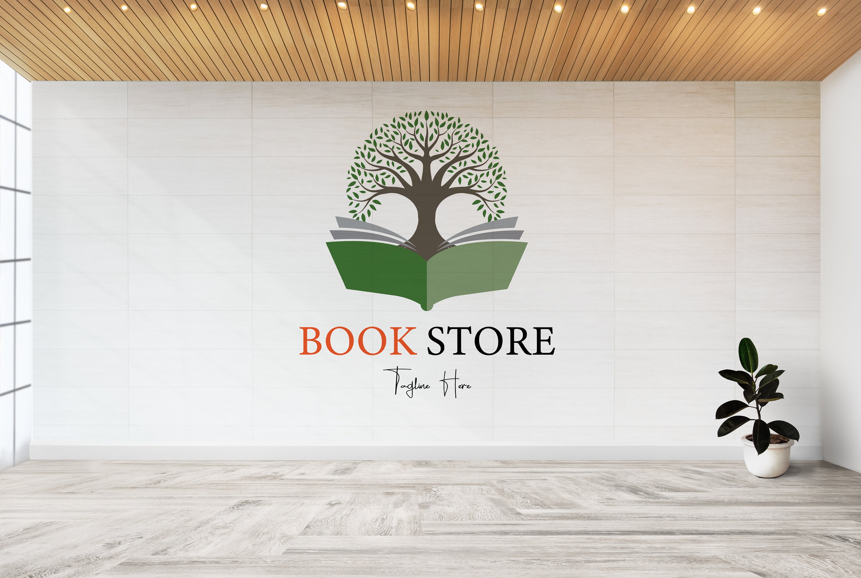 Book Logo Design / Book Shop Logo / Editable Book Store Logo / Book ...