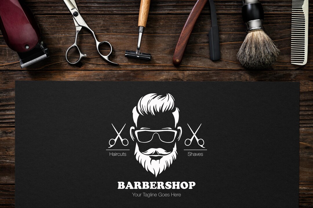 Custom Men Barber Logo Design - Personalized Barber Shop Sign / Modern ...