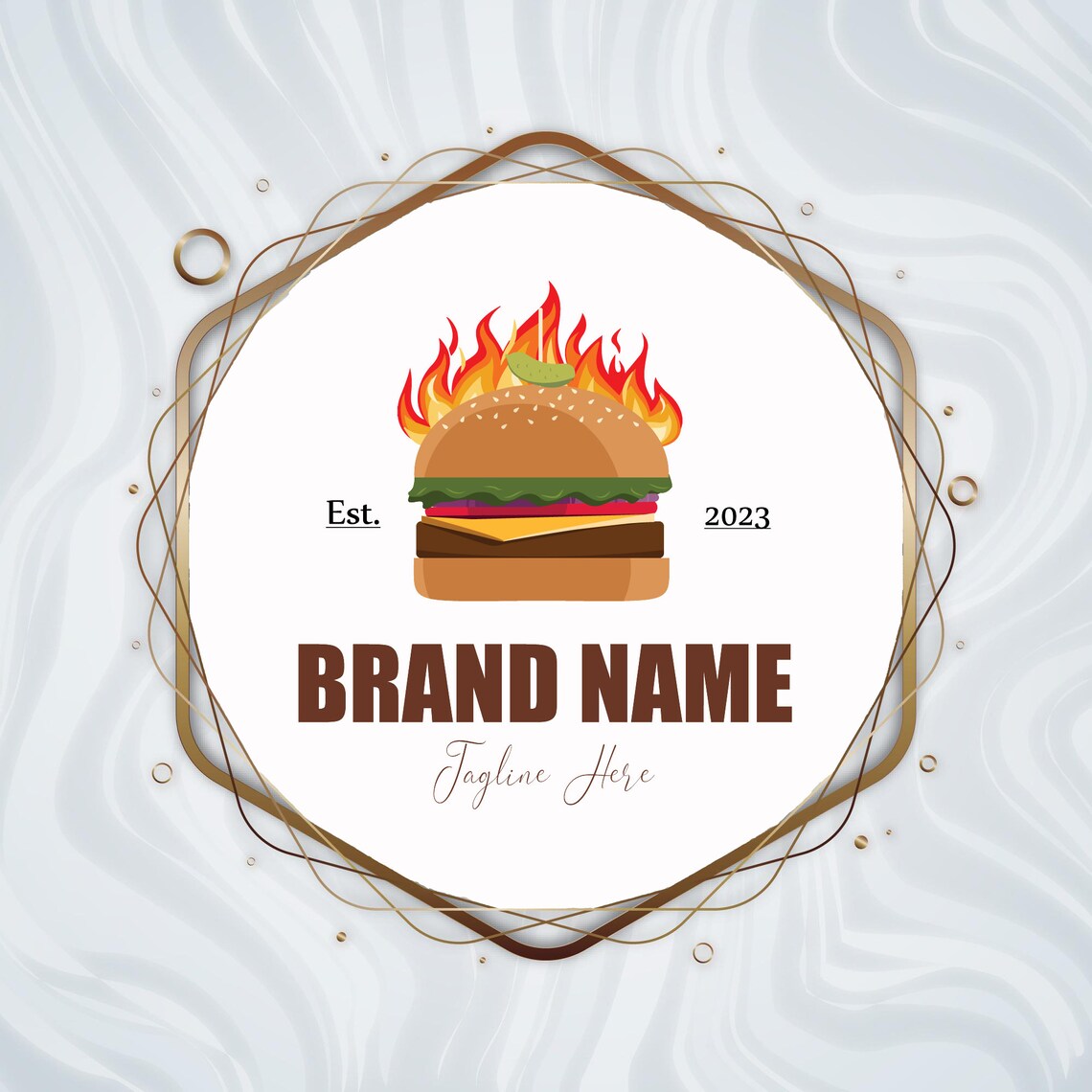 Editable Burger Logo Design, Fast Food Branding - Etsy