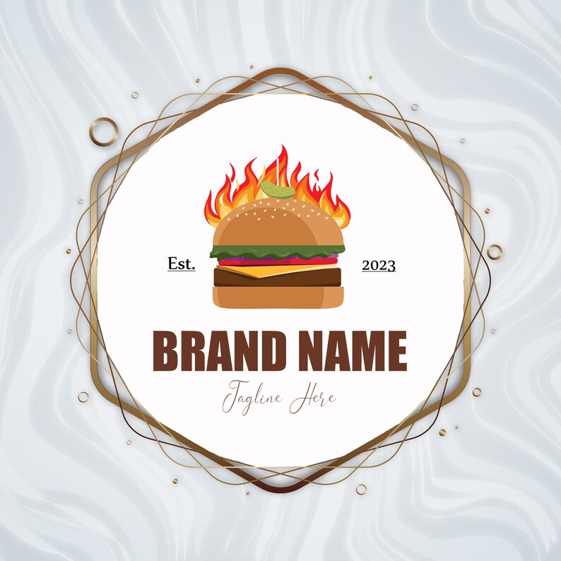 Burger Logo Design / Burger Shop Logo / Editable Fast Food Logo ...