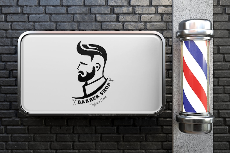 Editable Barber Logo / Barber Shop Logo Design / Mustache Logo ...