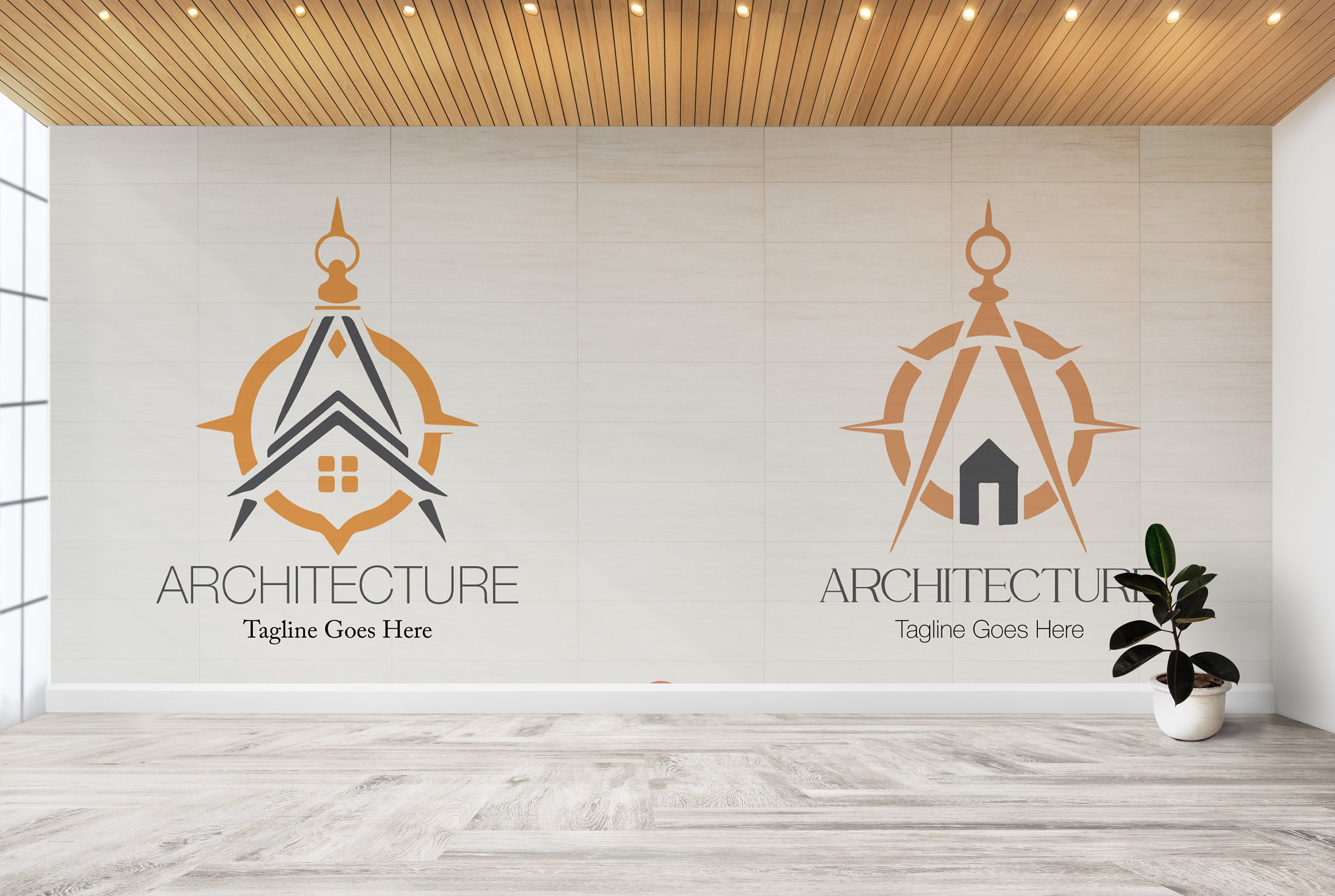 Professional Architect Logo Set Featuring Stylish Compass Designs ...