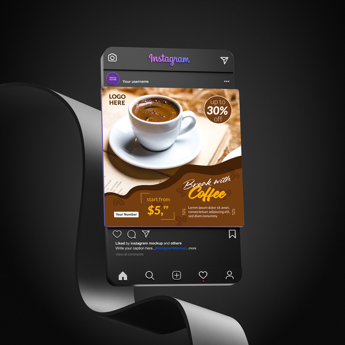 Editable Coffee Flyer / Cafe Flyer Design / Coffee Instagram Post ...