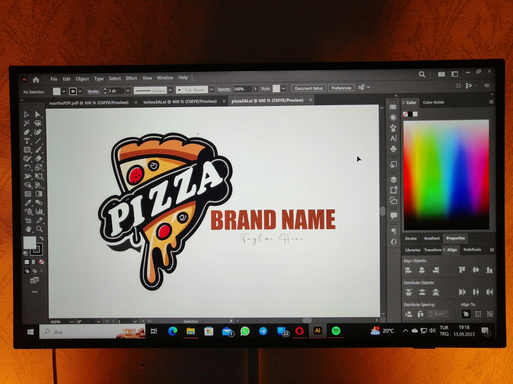 Pizza Logo Design / Pizza Shop Logo / Editable Fast Food Logo / Pizza ...