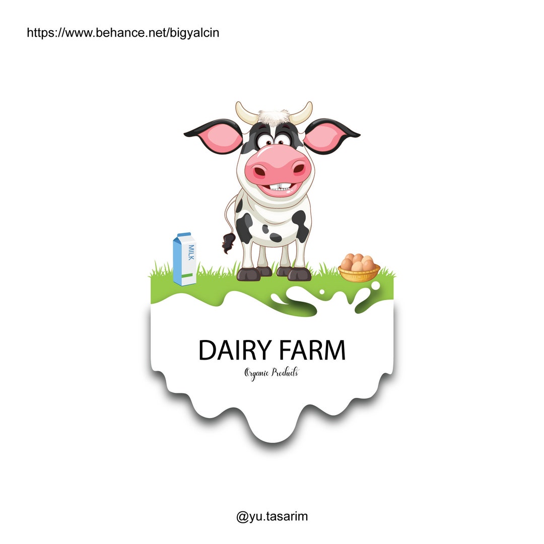 Farm Fresh Dairy Logo: Perfect for Farmers or Dairy Farms! / Cow Logo ...