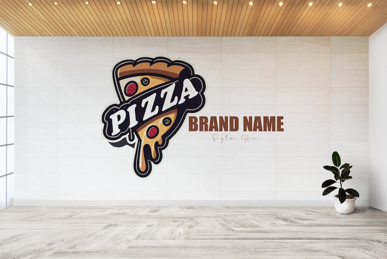 Pizza Logo Design / Pizza Shop Logo / Editable Fast Food Logo / Pizza ...