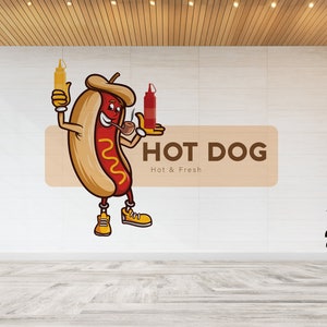 Hot Dog Logo Design / Fast Food Logo Design / Diy Restaurant Logo ...