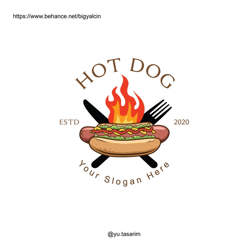 Hot Dog Logo / Fast Food Logo / Restaurant Logo / Food Logo / Catering ...