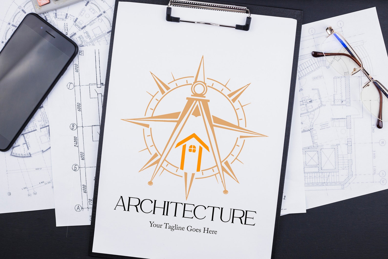 Architectural Compass Logo Design Kit / Architect Logo Design / Chic ...