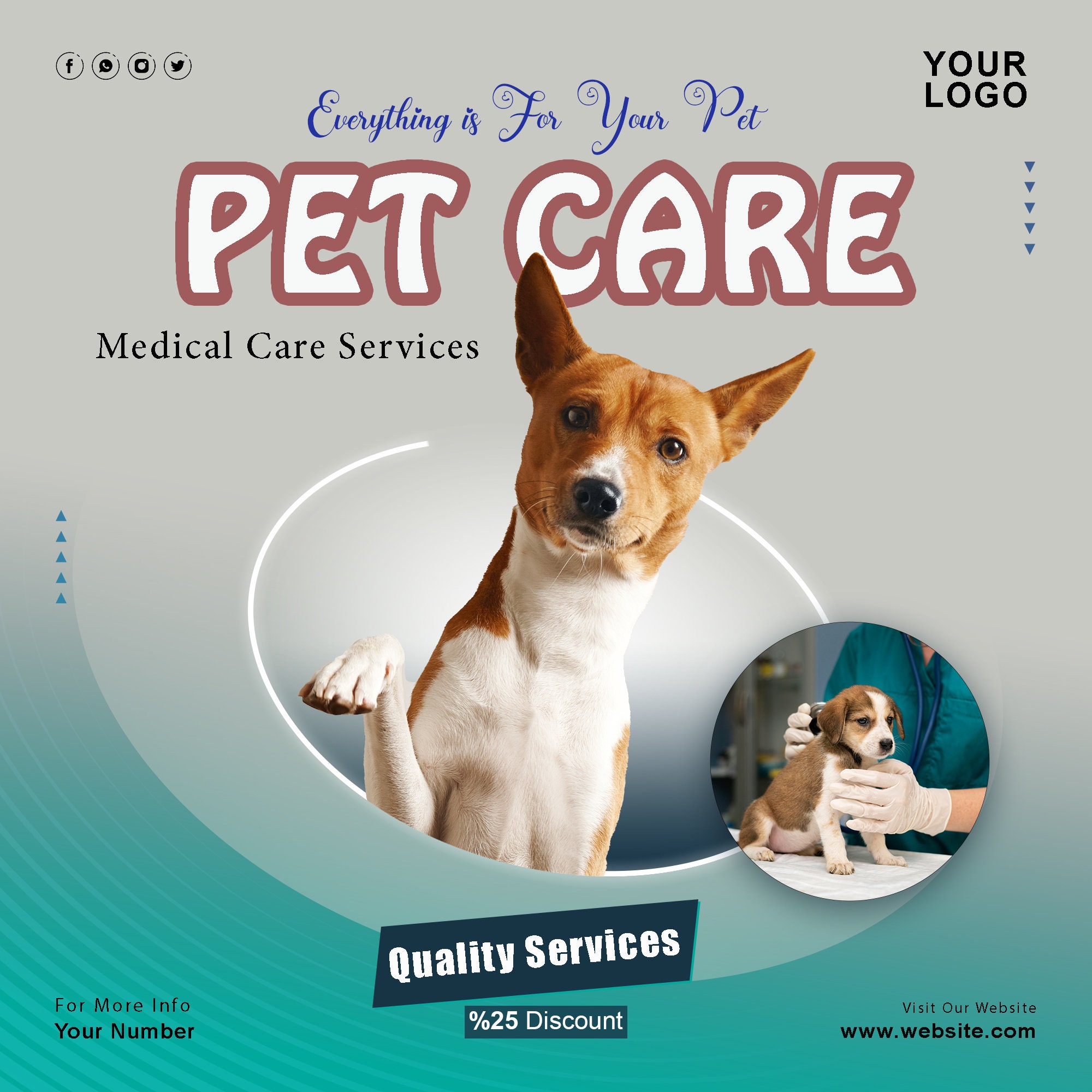 Unique Veterinary Flyer Template for Animal Health Businesses ...