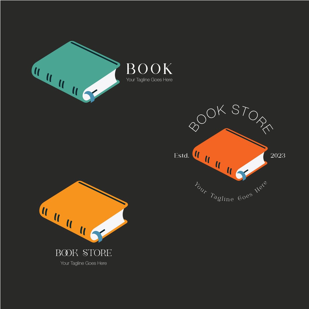 Editable Book Logo Kit / Book Business Logo Design / Blogger Logo ...