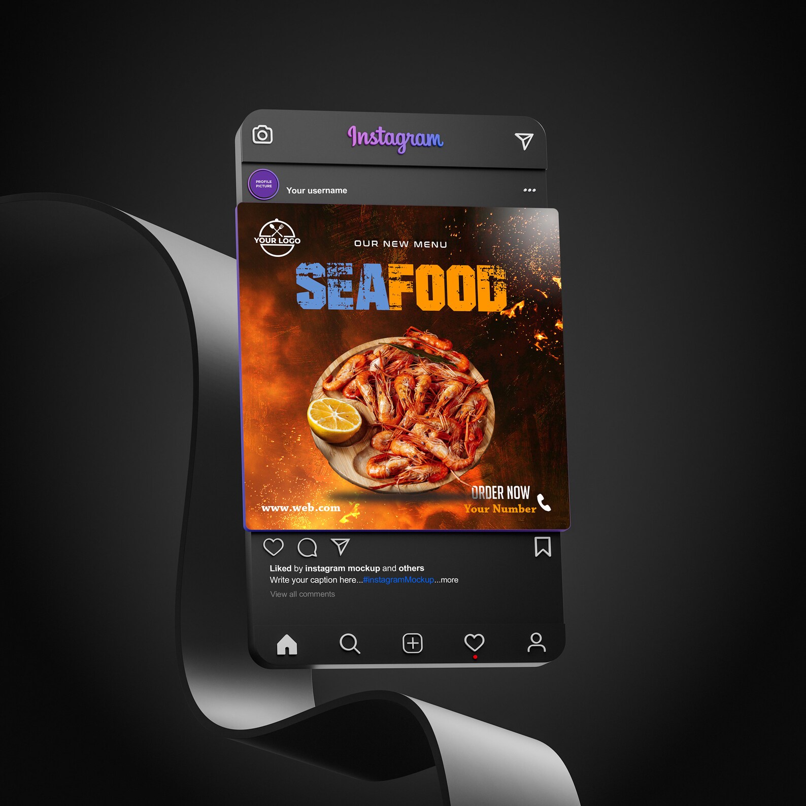 Seafood Flyer / Seafood Restaurant Instagram Post / Special Seafood ...