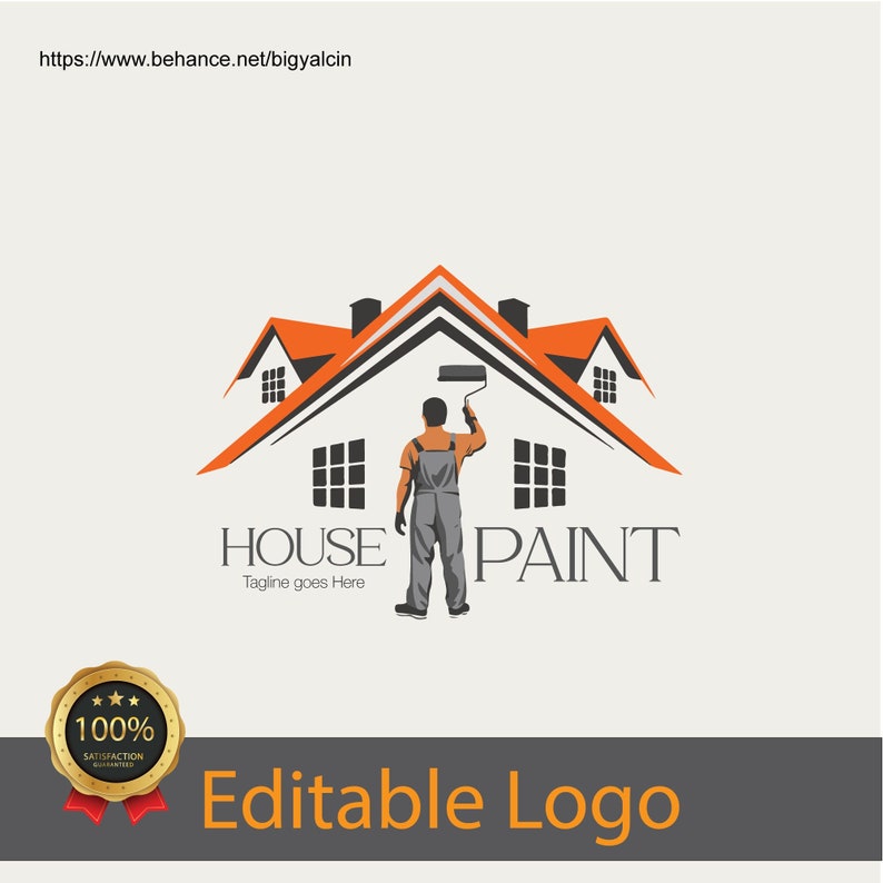 Stylish House Paint Logo Design / Custom Home Improvement Logo Design ...