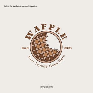 Elegant Waffle Logo – Perfect for Dessert Cafés & Bakeries / Premium ...