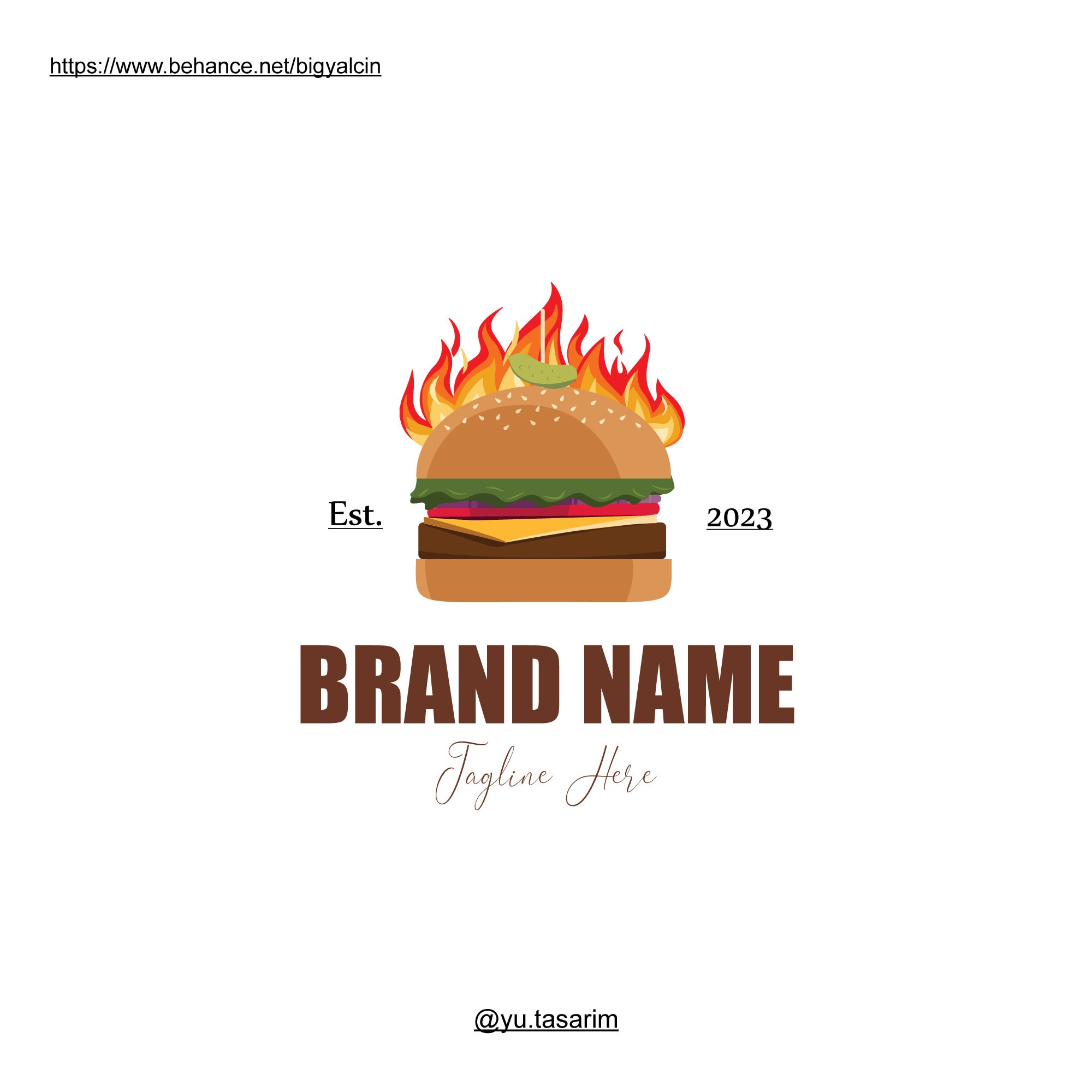 Burger Logo Design / Burger Shop Logo / Editable Fast Food Logo ...