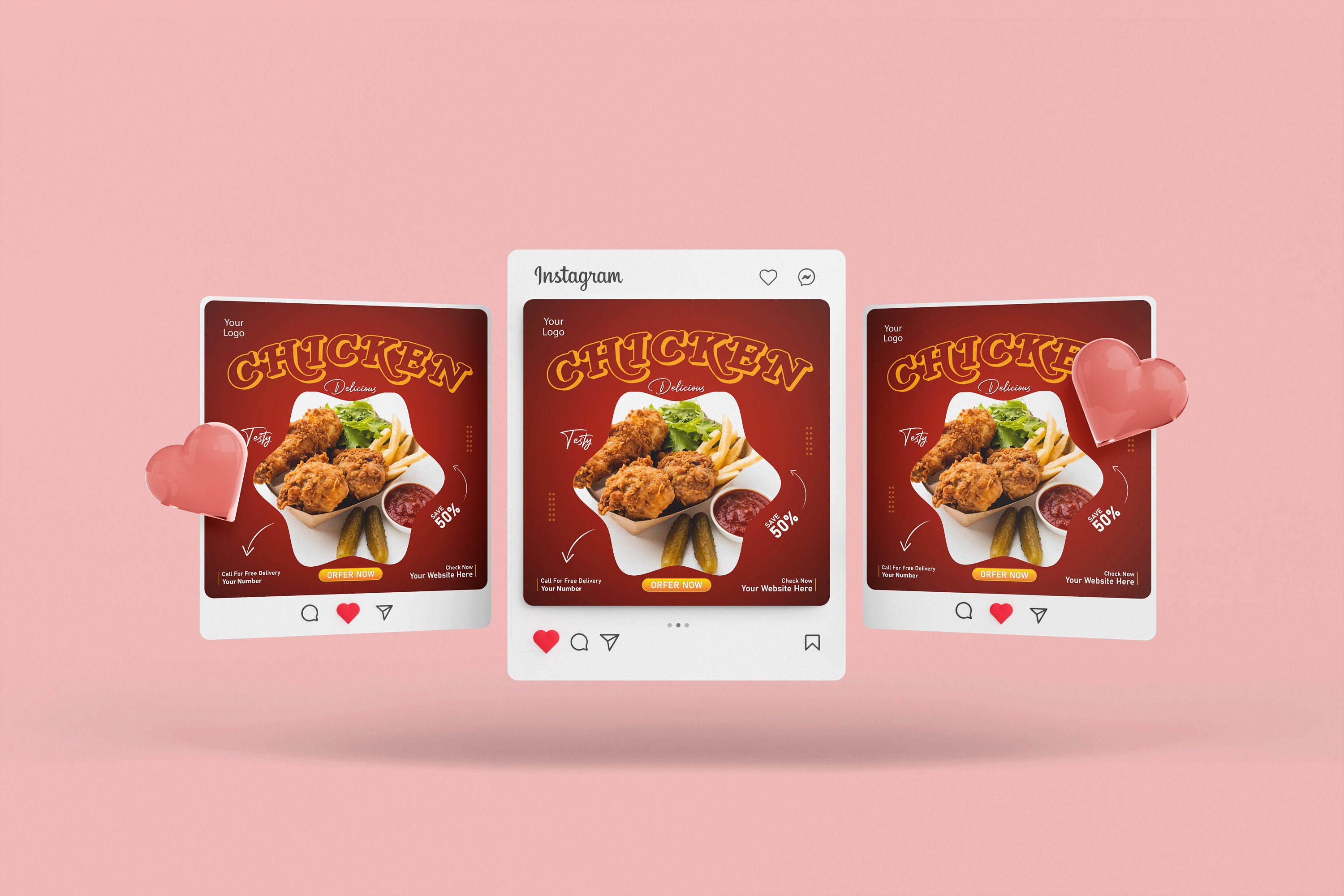 Diy Chicken Fry Social Media Post / Flyer for Fryed Chicken / Chicken ...