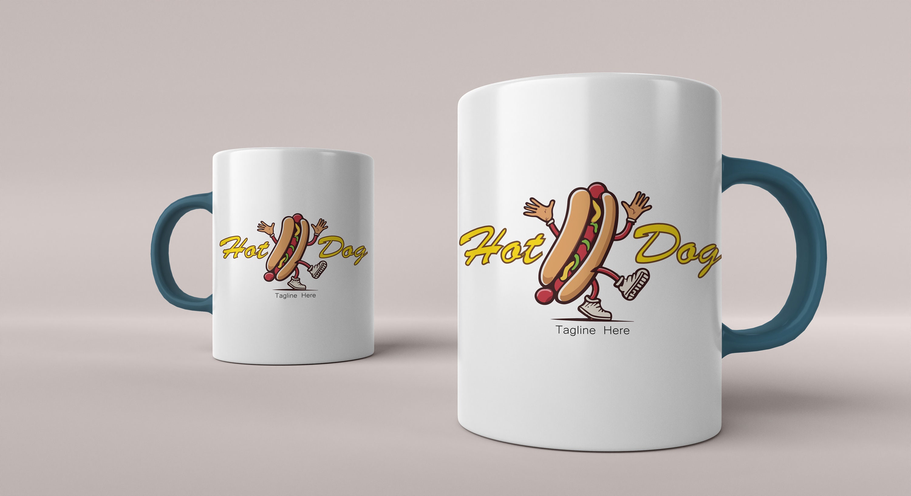 Editable Hot Dog Logo Design: Fast Food Restaurant Branding - Etsy
