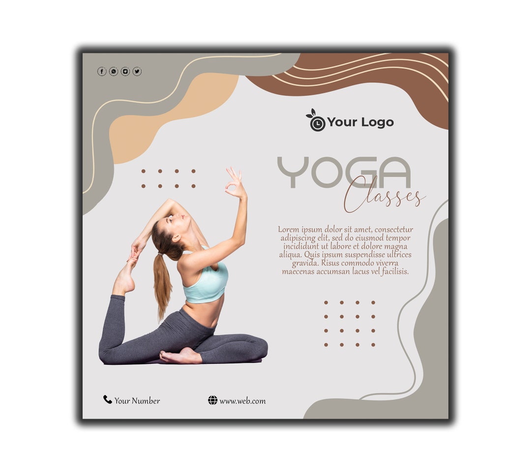 Yoga Flyer Template / Yoga Class Social Media Post / Yoga Studio ...