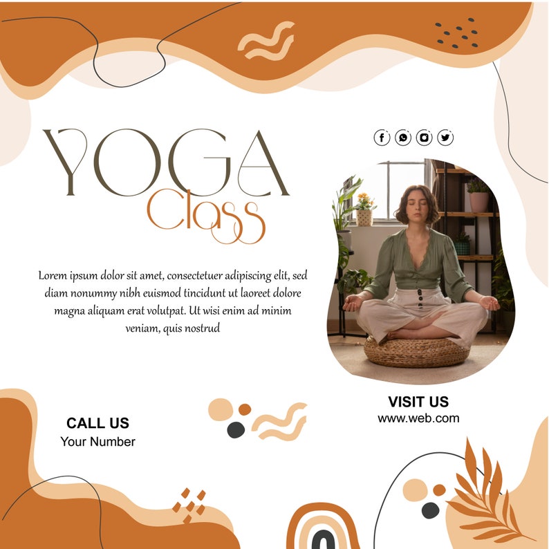 Colorful Yoga Flyer for Zen Workouts and Relaxation / Unique Yoga ...