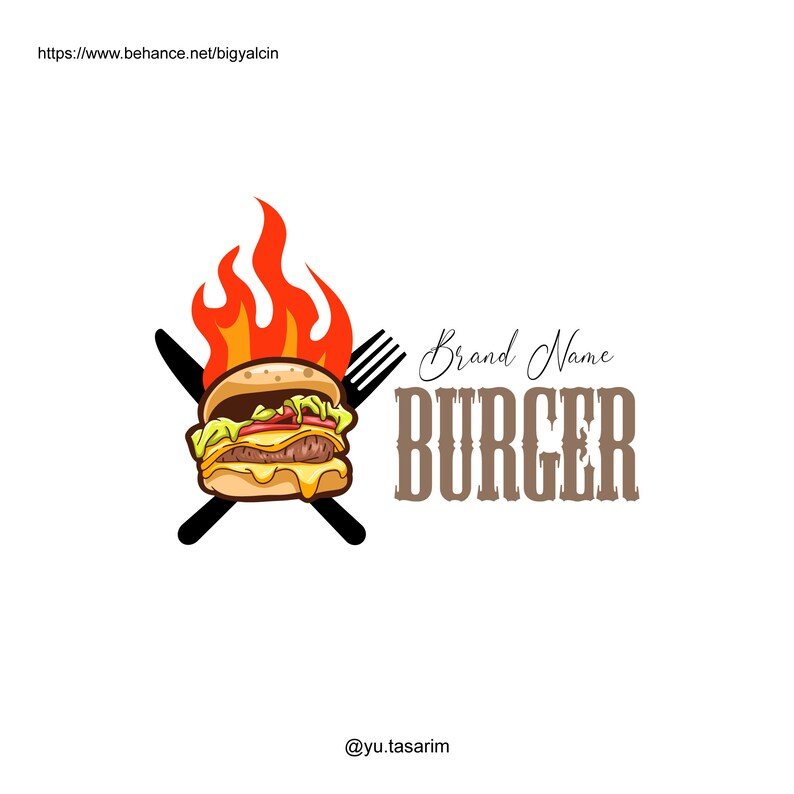 Burger Logo Design / Burger Shop Logo / Editable Fast Food Logo ...