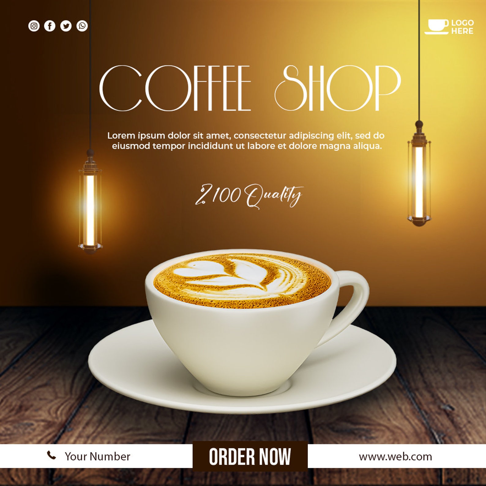 Editable Coffee Flyer / Cafe Flyer Design / Coffee Shop Instagram Post ...