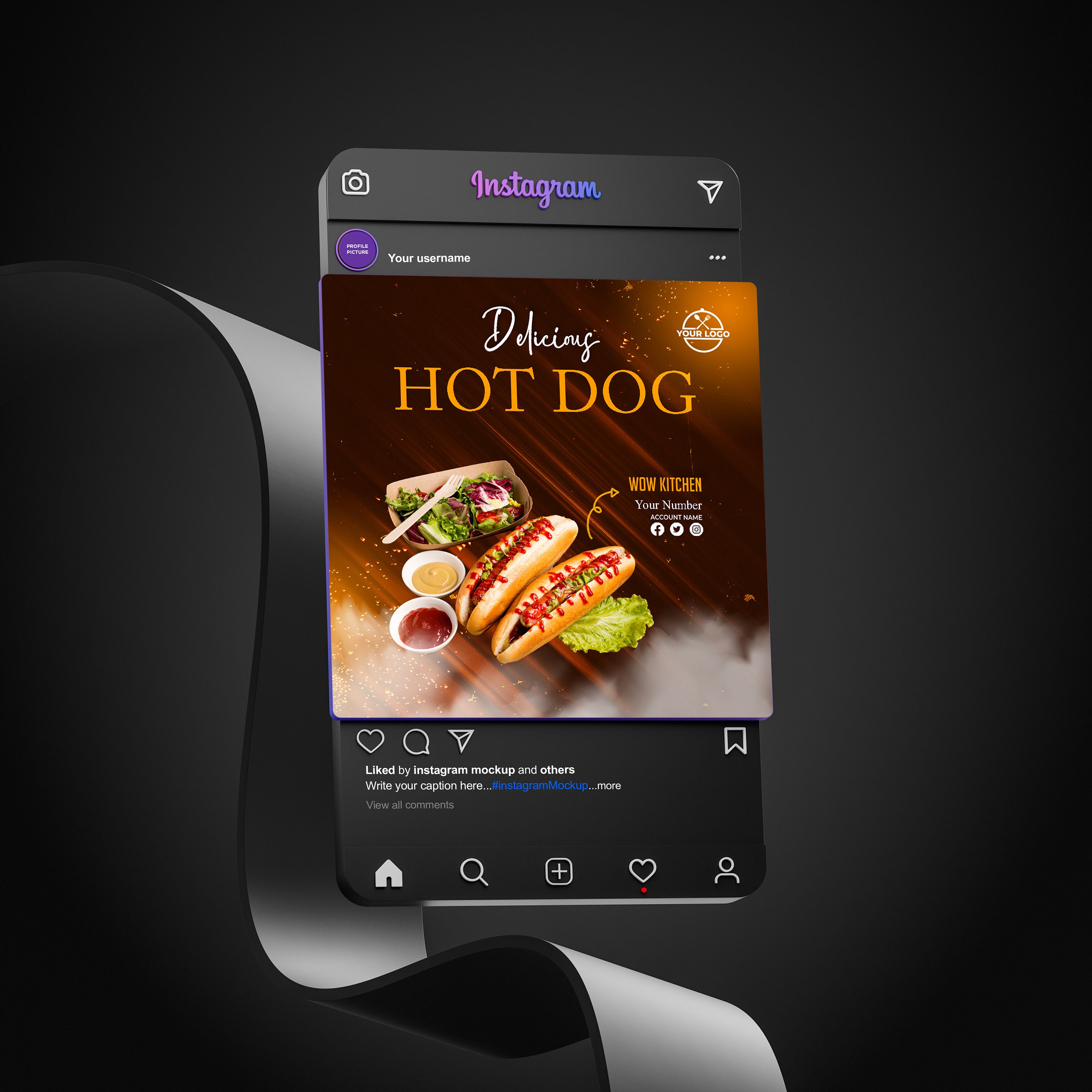 Hot Dog Flyer Design / Fast Food Instagram Post / Restaurant - Etsy