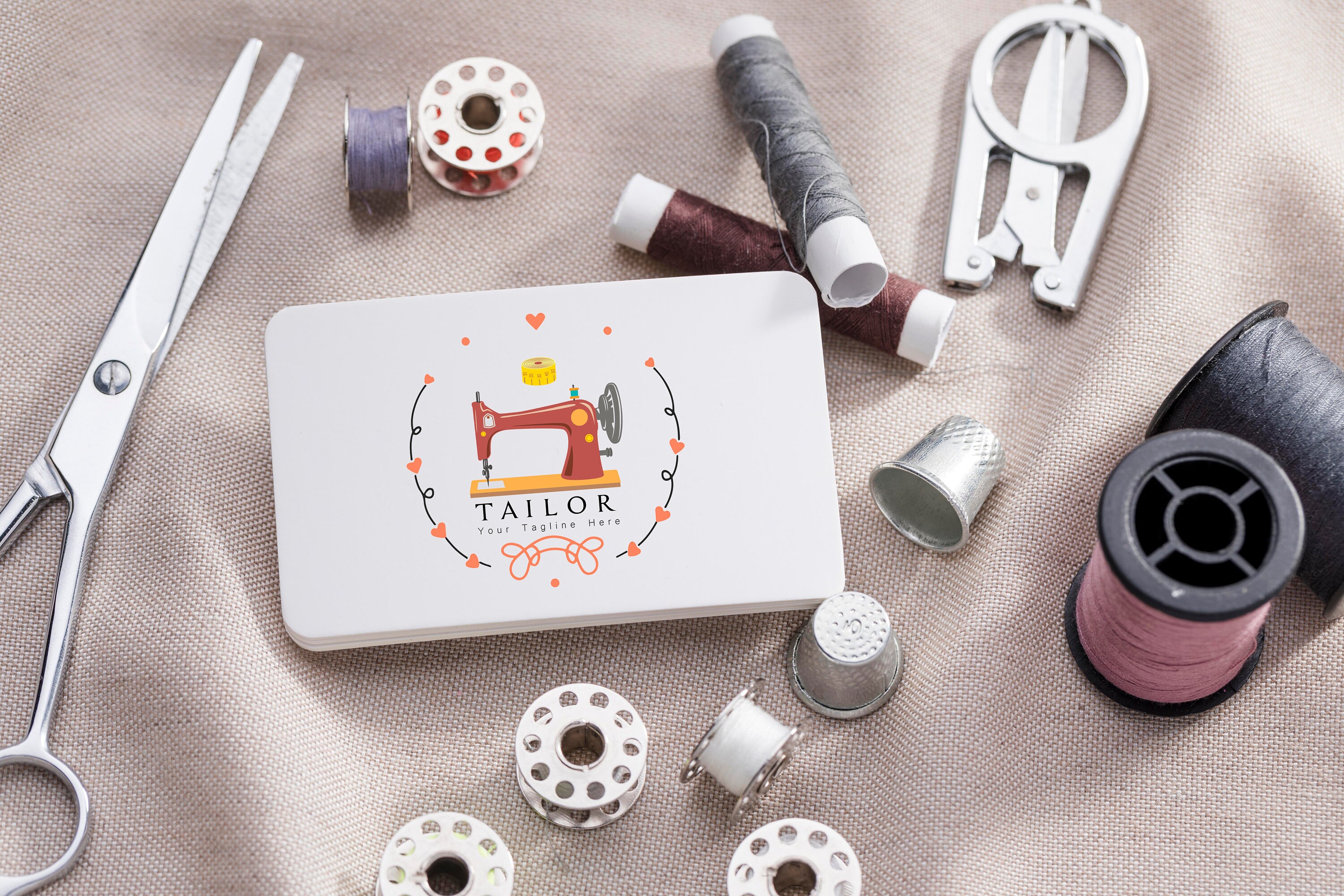 Custom Sewing Logo Design: Editable Tailor Branding (AI, PDF, JPG) - Etsy