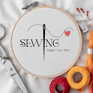 Knitting & Sewing Logo / Needle and Thread Logo - Tailored Design for ...