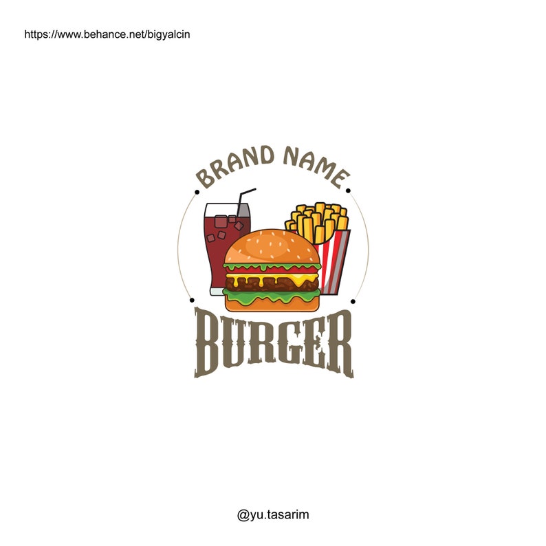 Burger Logo Design / Burger Shop Logo / Editable Fast Food - Etsy
