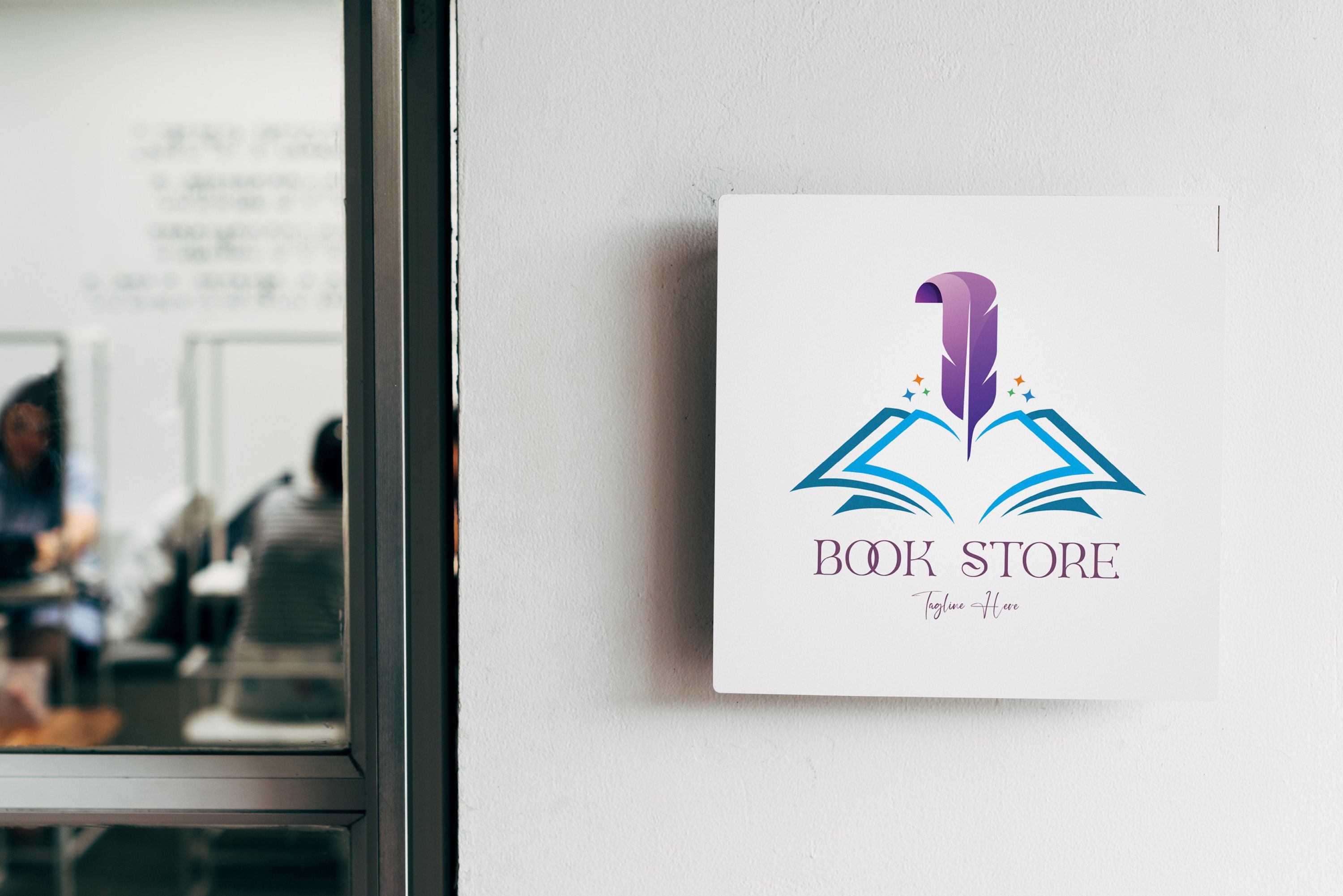 Premade Book Logo Design / Open Book Clipart / Editable Logo for Book ...