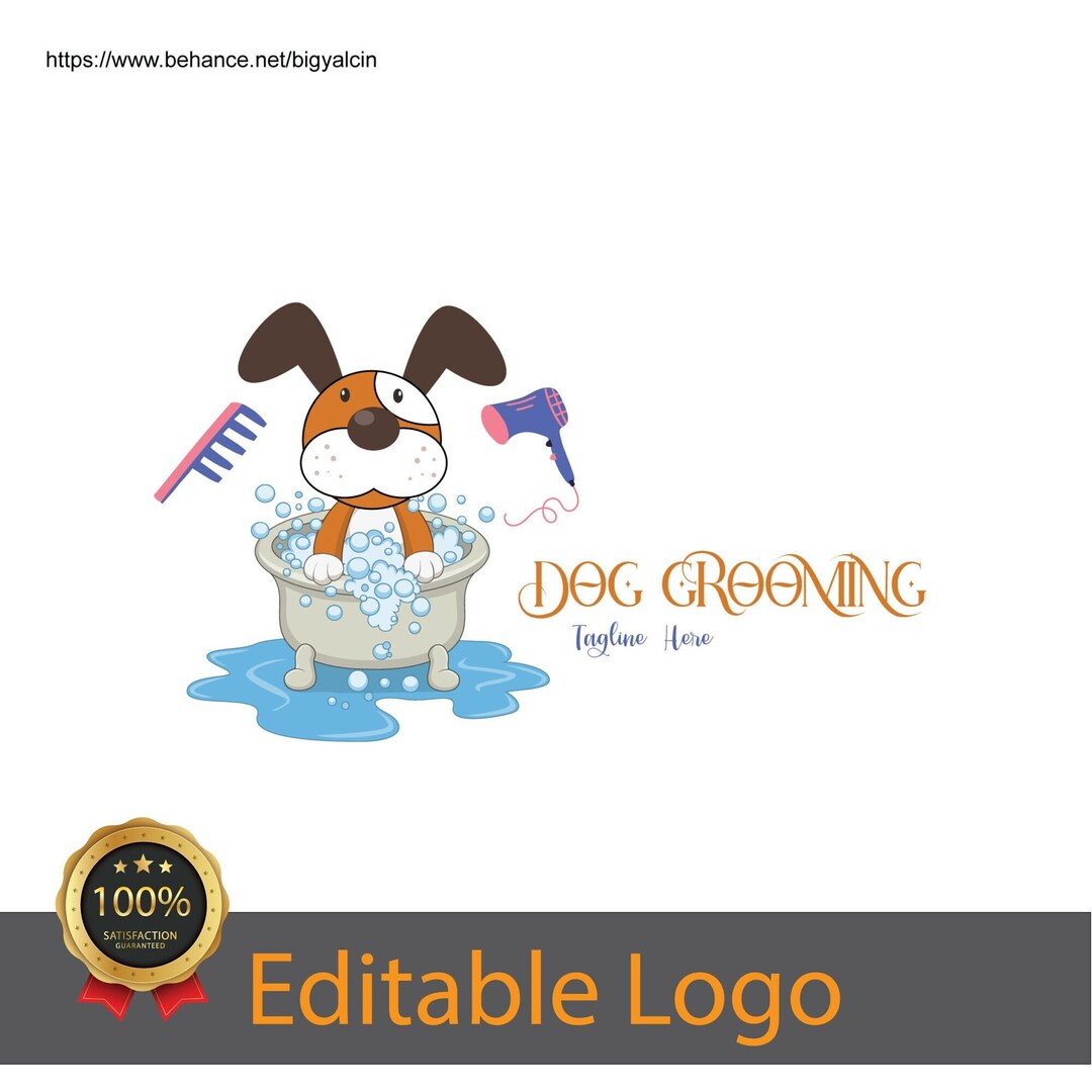 Pet Grooming Logo Design / Editable Pet Business Logo Design / Pet Care ...