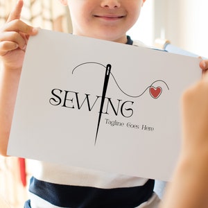 Knitting & Sewing Logo / Needle and Thread Logo - Tailored Design for ...