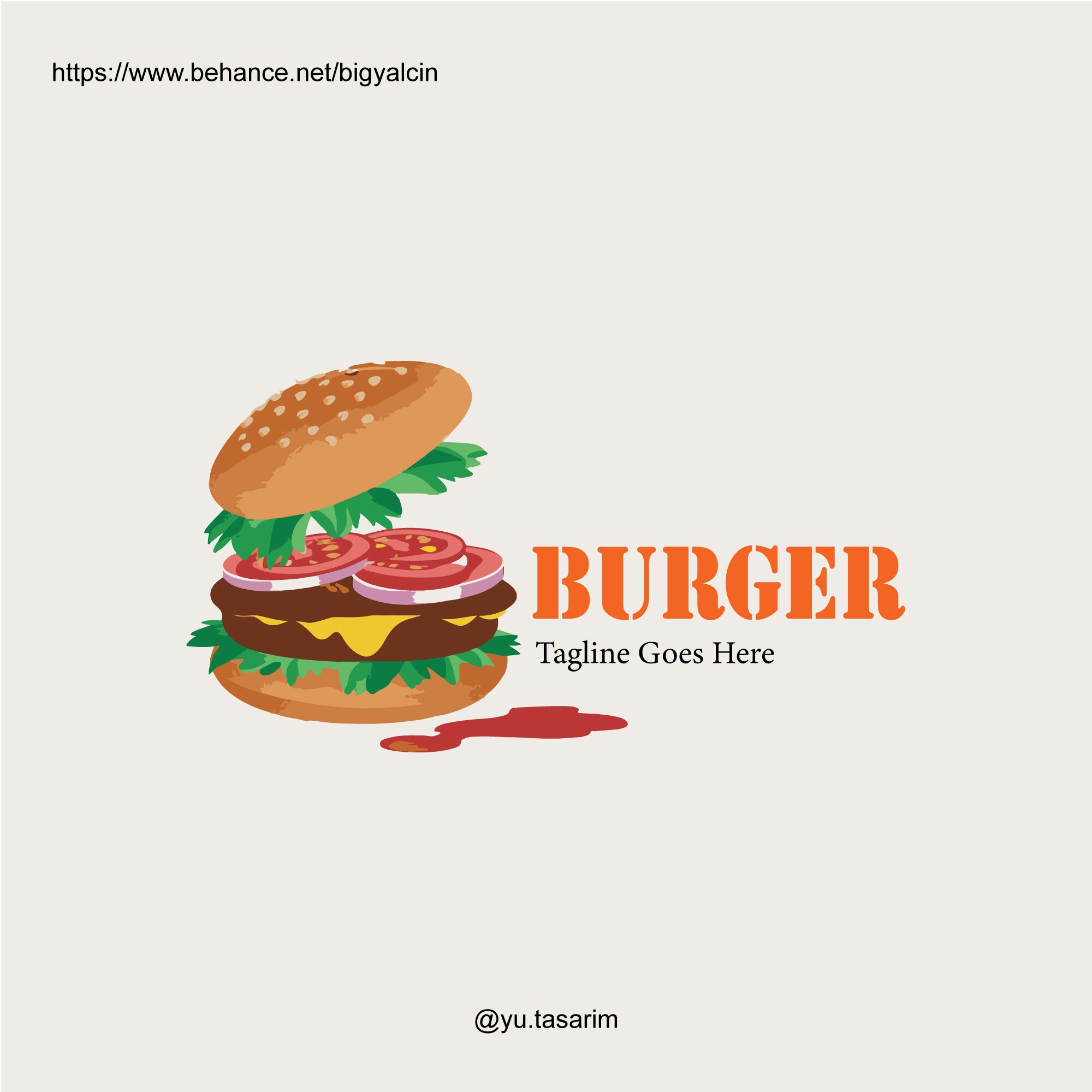 Burger Logo Digital Download Instant Artwork for Fast Food Lovers ...