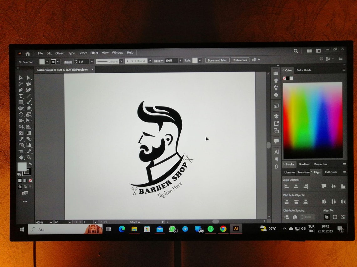 Editable Barber Logo / Barber Shop Logo Design / Mustache Logo - Etsy