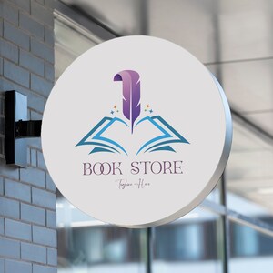 Premade Book Logo Design / Open Book Clipart / Editable Logo for Book ...