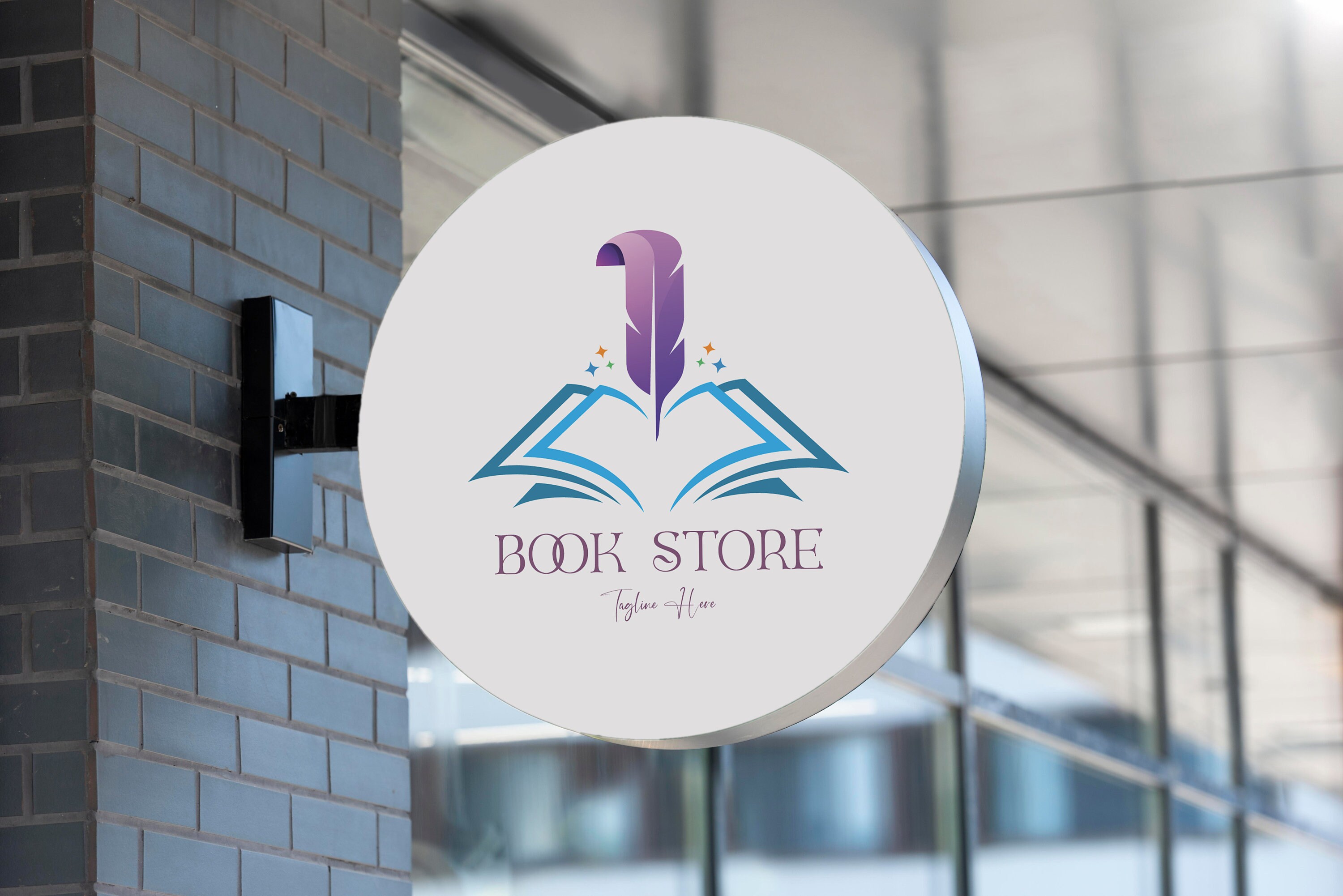 Premade Book Logo Design / Open Book Clipart / Editable Logo for Book ...