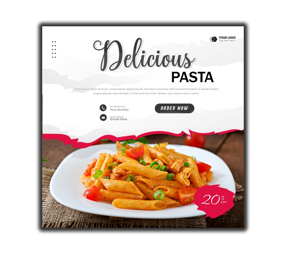 Flyer for Pasta Salad / Spaghetti Flyer Template / Italian Food Flyer ...