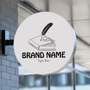 Book Logo Design / Book Shop Logo / Editable Book Store Logo / Blogger ...